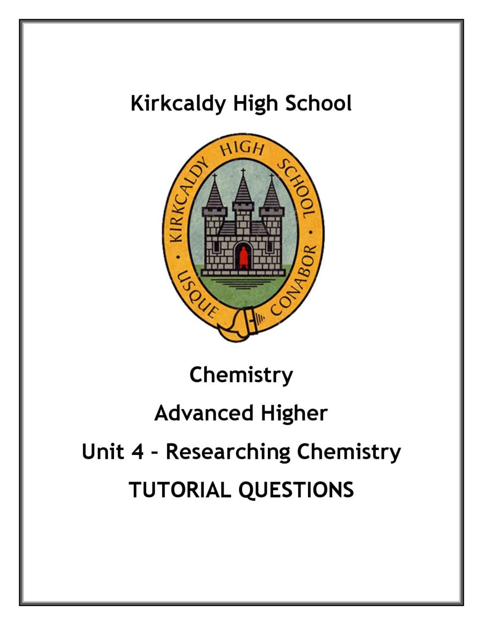 Advanced Higher Chemistry
