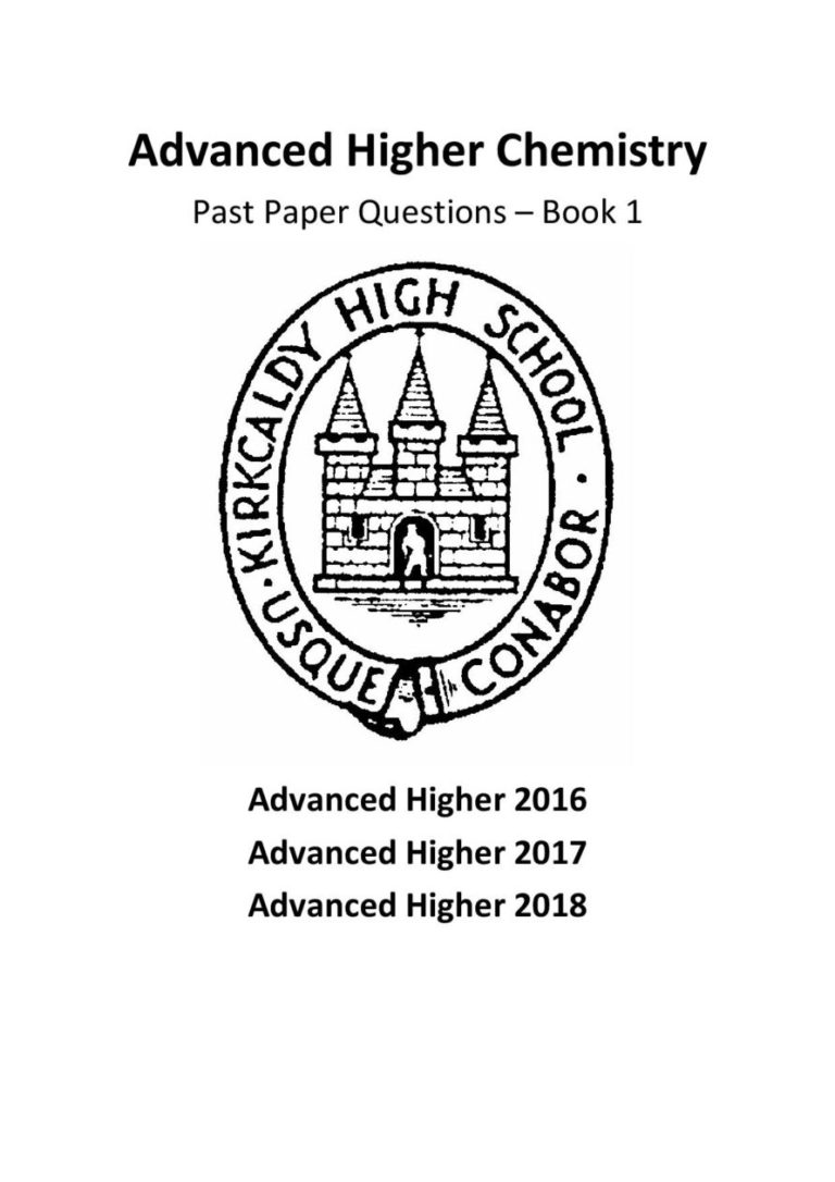 Advanced Higher Chemistry