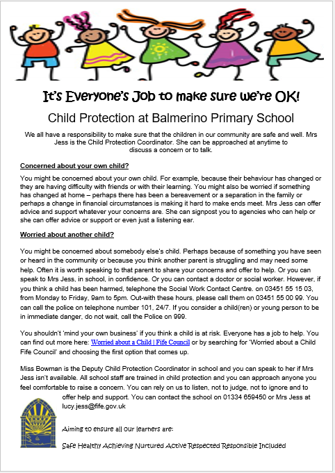 Child Protection, Safeguarding and Wellbeing | Balmerino Primary School