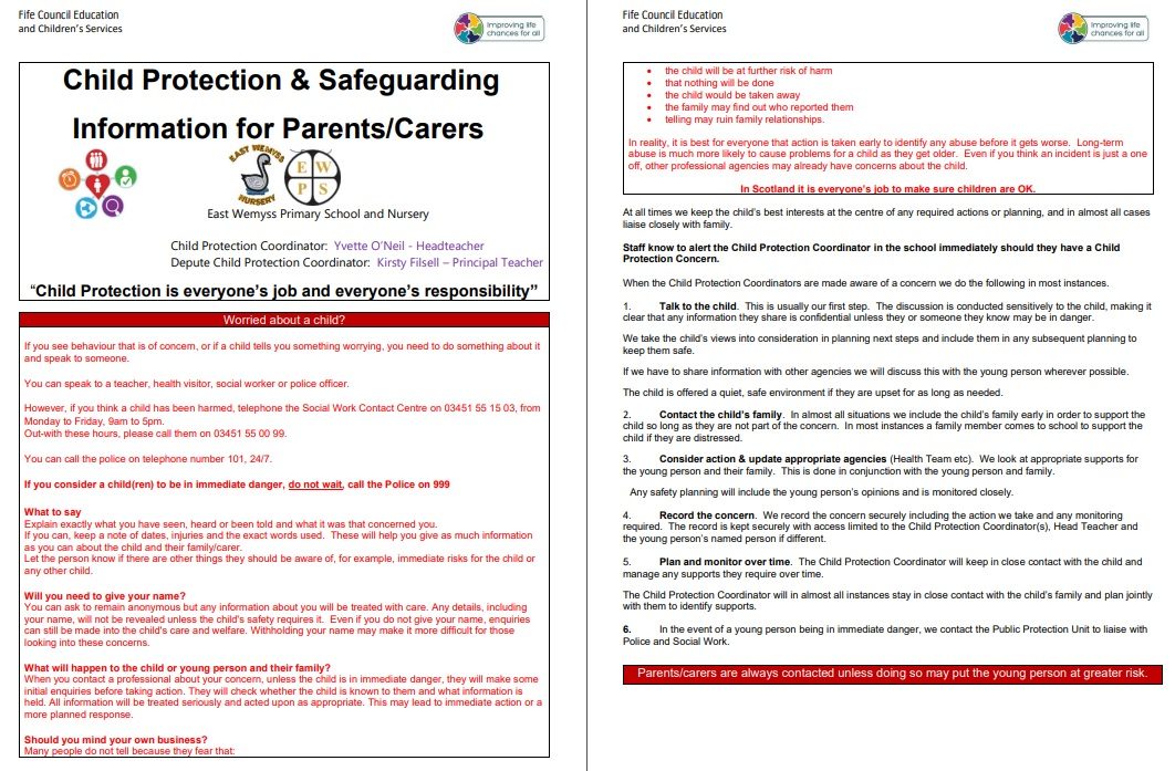 Child Protection Policy | East Wemyss Primary School