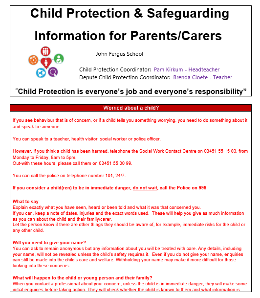Child Protection | John Fergus School Website