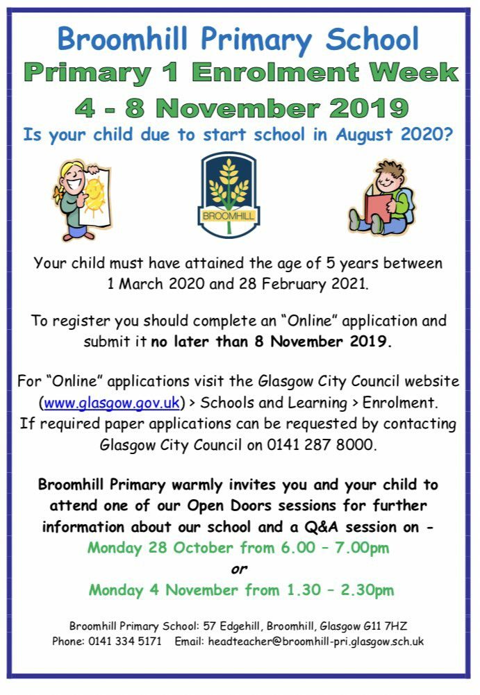 Enrolment Information | Broomhill Primary School