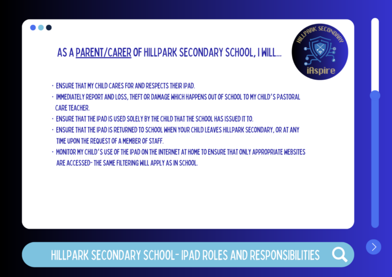 Responsibilities of Parents/Carers – Hillpark Secondary