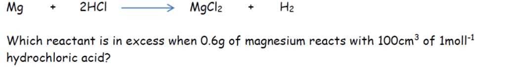 Excess Calculations – Higher Chemistry Unit 3 Consolidation Exercises