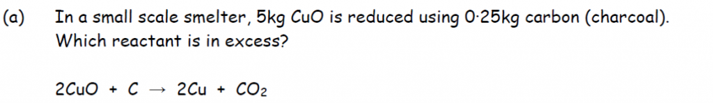 Excess Calculations – Higher Chemistry Unit 3 Consolidation Exercises