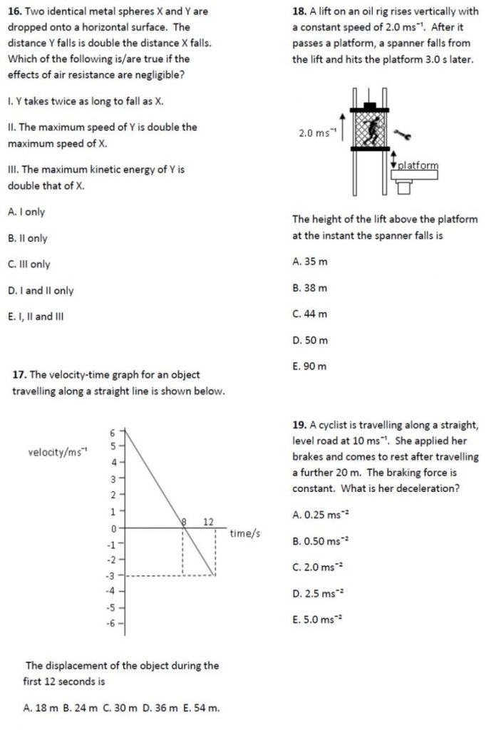 Exercise 1_1 | Higher Physics Unit 1 Homework