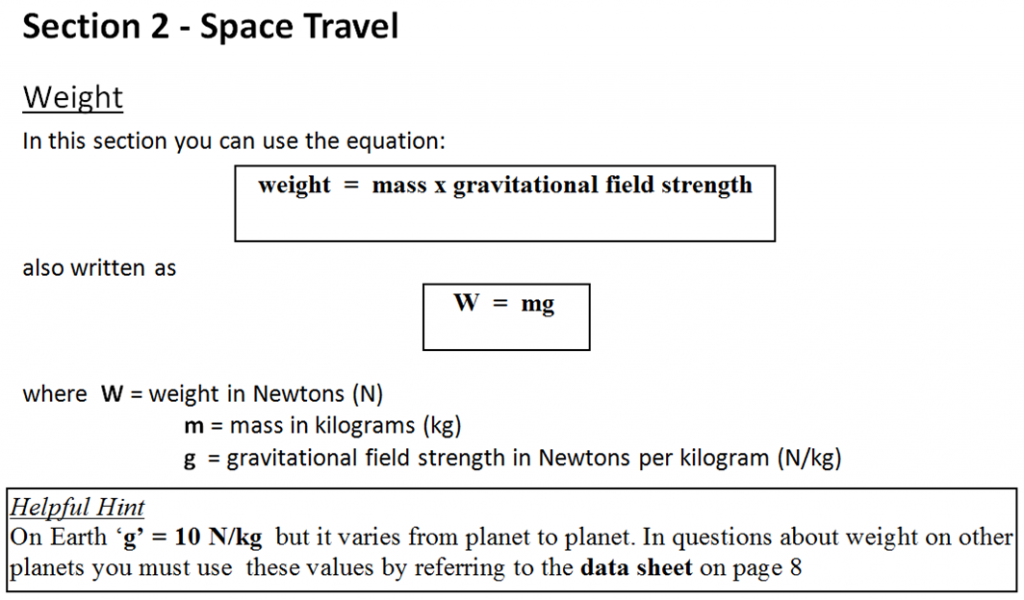 Space Travel – S3 Physics Revision