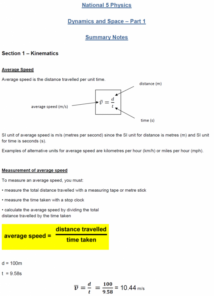 Kinematics & Forces (S3) – S3 Physics Revision