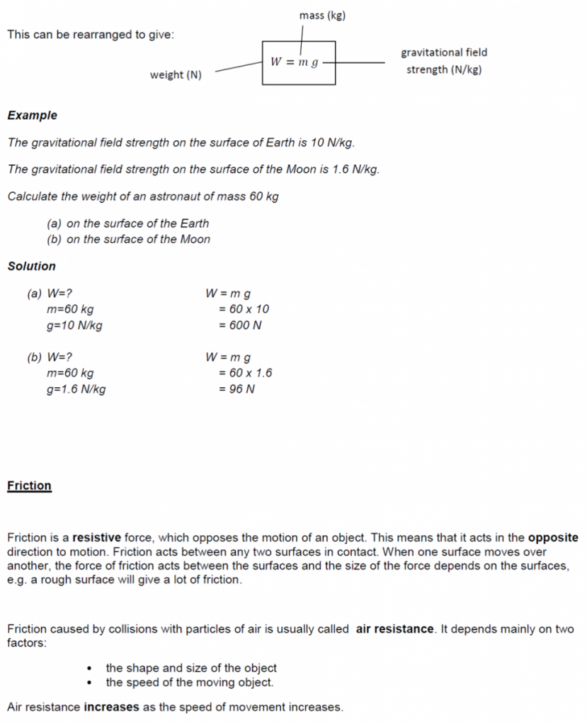 Kinematics & Forces (S3) – S3 Physics Revision