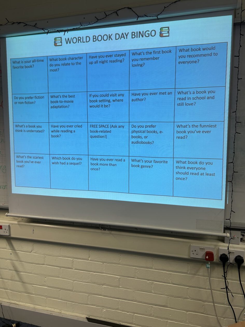 S2 World Book Day Bingo Competition! – King's Park Secondary