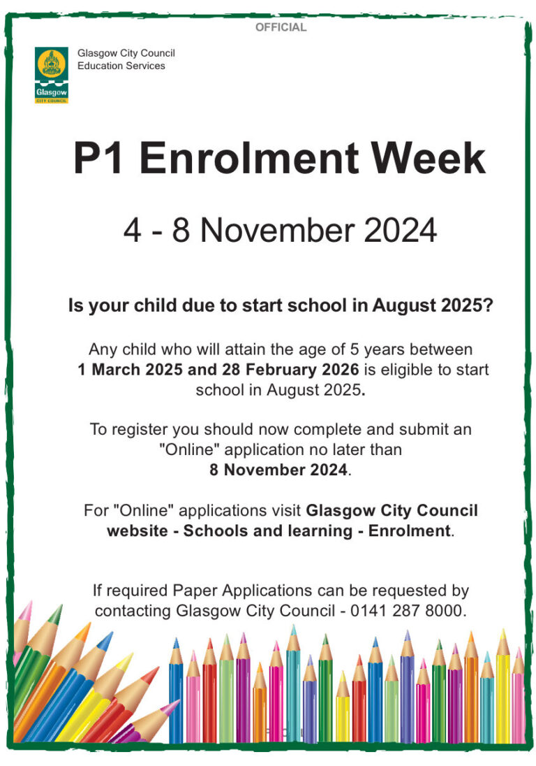 P1 Enrolment – August 2025 | Pirie Park Primary