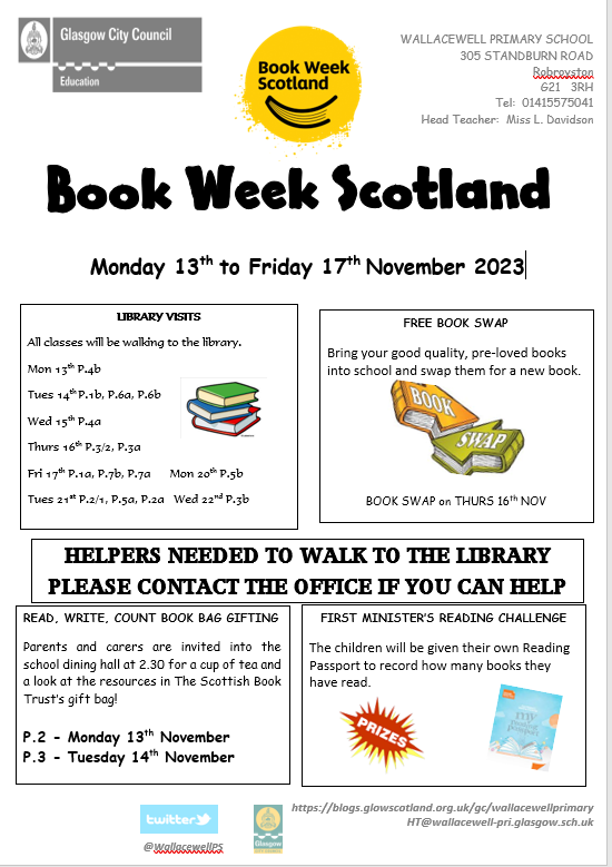 Book Week Scotland (Monday 13th of November to Friday 17th November ...