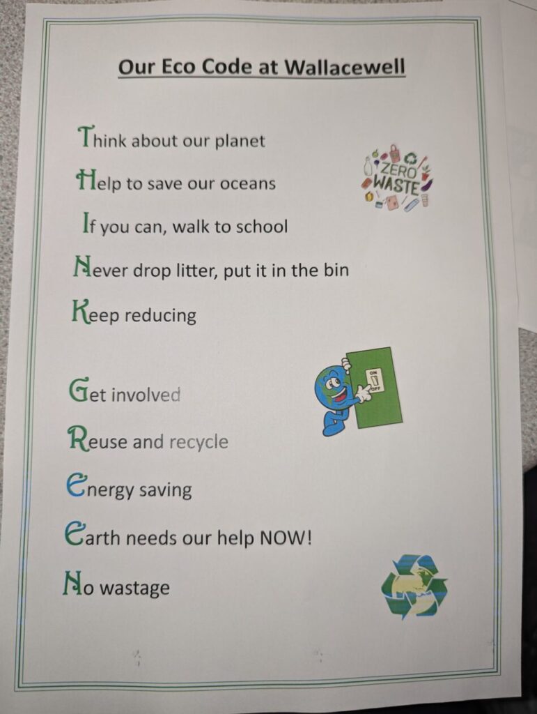 Our School Eco Code | Wallacewell Primary School