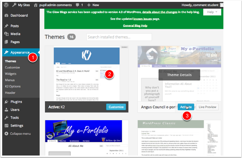 Themes | Glow Blog Help
