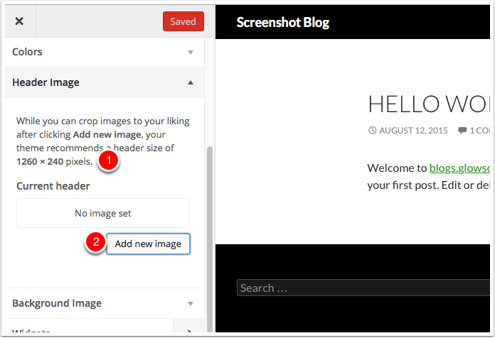 Custom Header Image | Glow Blog Help