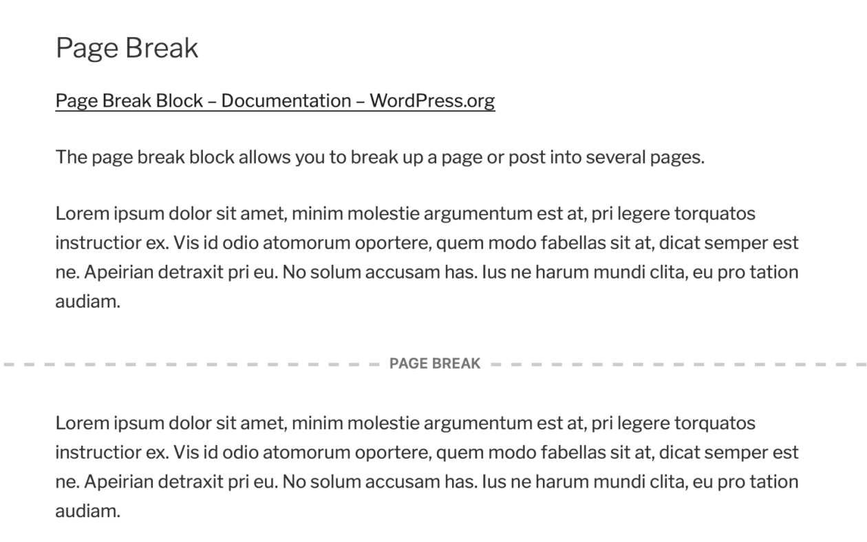 Page Break – Blocks