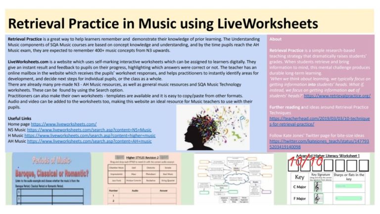 Retrieval Practice in Music Using LiveWorksheets – DigiLearn
