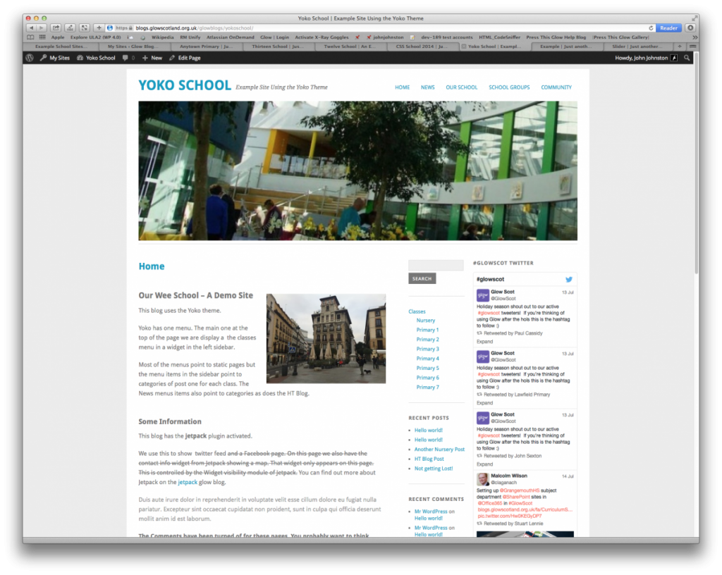 Example School Sites | Glow Blog Help