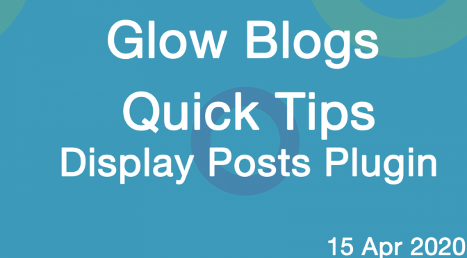 Display Posts Plugin | Glow Blog Help