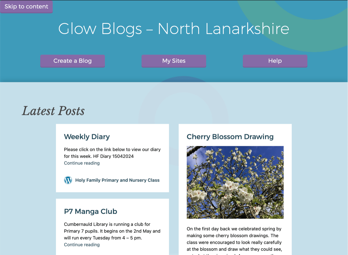 Creating a Site | Glow Blog Help