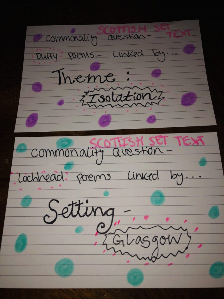 Flash cards for revision | Hillhead High School English Department