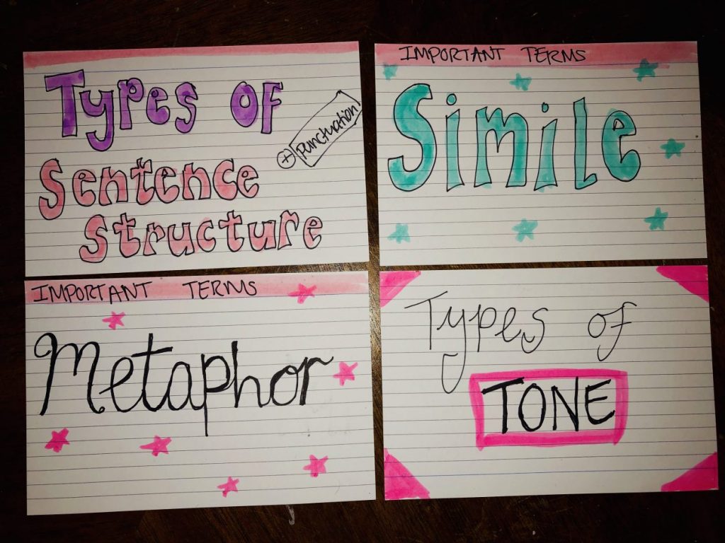 Flash cards for revision | Hillhead High School English Department