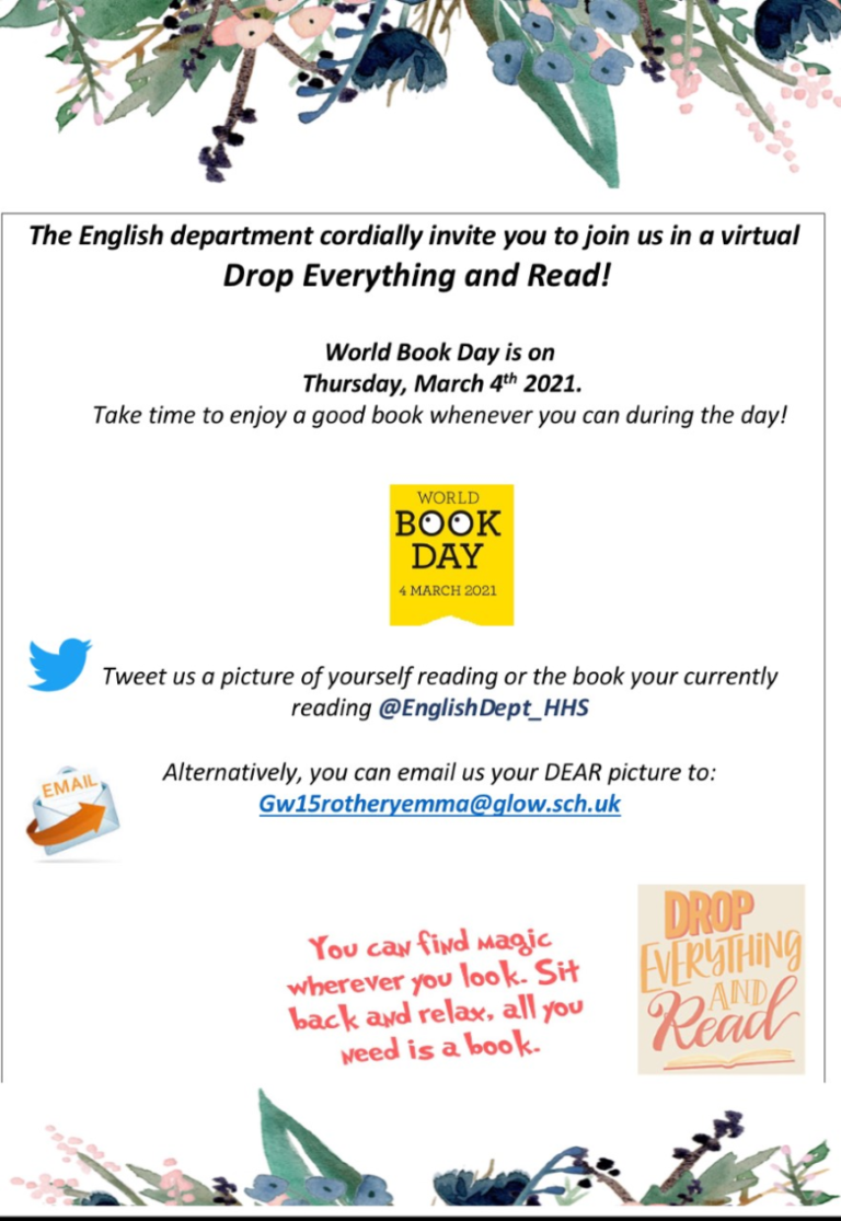 virtual Drop Everything and Read! | Hillhead High School English Department