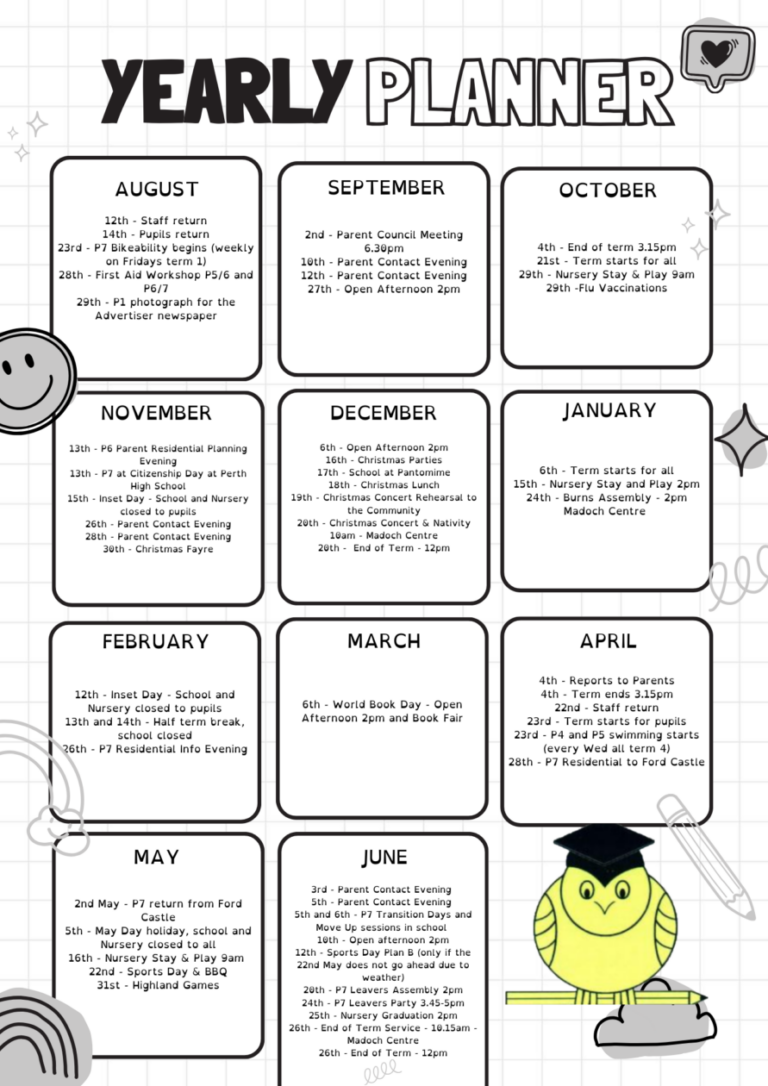 Key Dates 2024-2025 – St Madoes Primary and Nursery