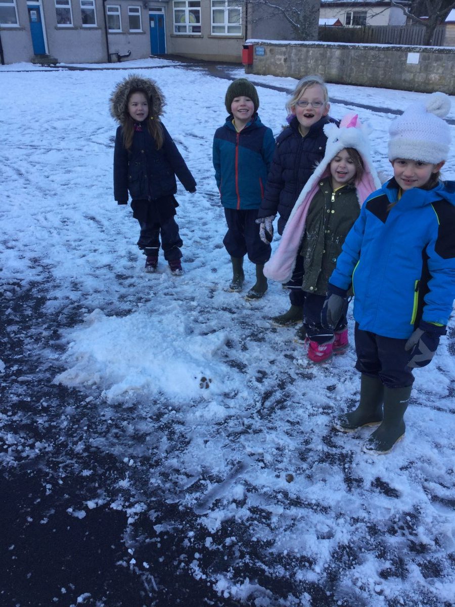 Primary 1/2 learn in the SNOW :) |