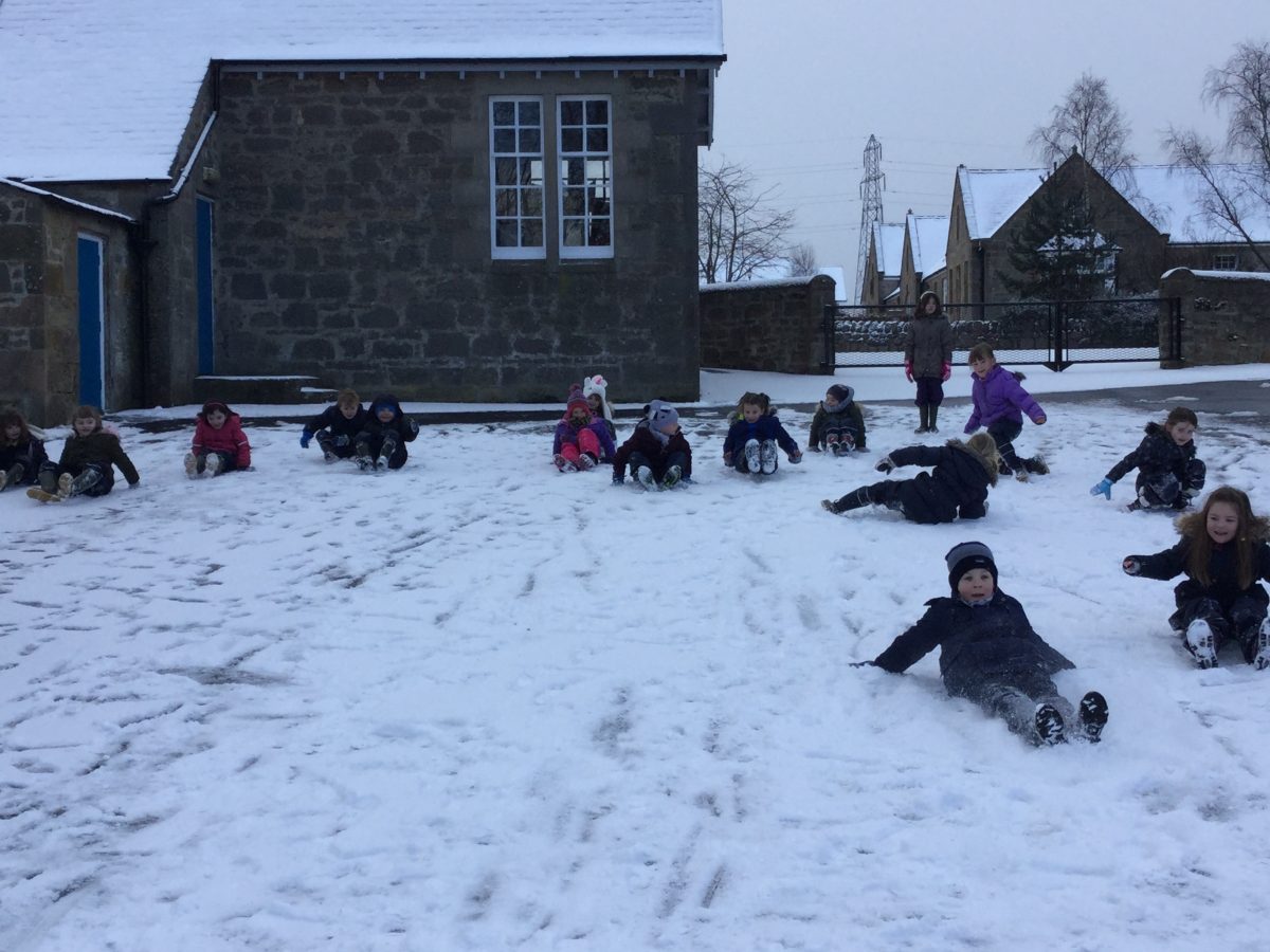 Primary 1/2 learn in the SNOW :) |