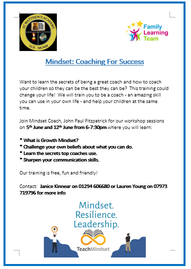 Growth Mindset – Parent/carer workshop – St Matthew's Academy Family ...
