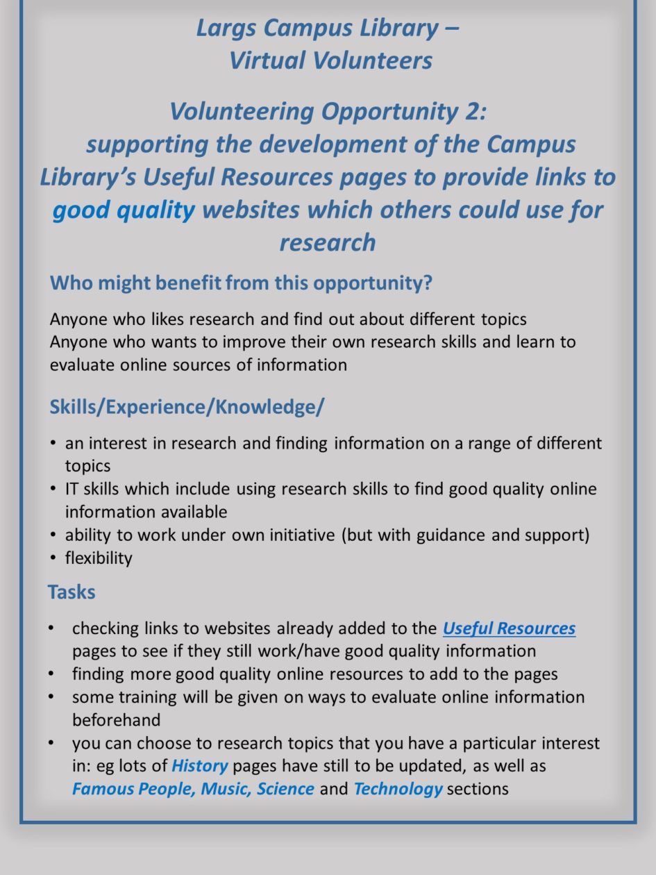 Largs Campus Library Learning Website
