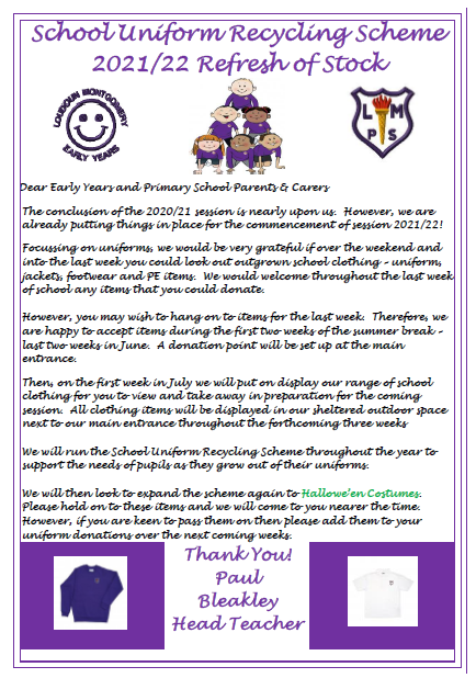 Uniform | Loudoun-Montgomery Primary and Early Years