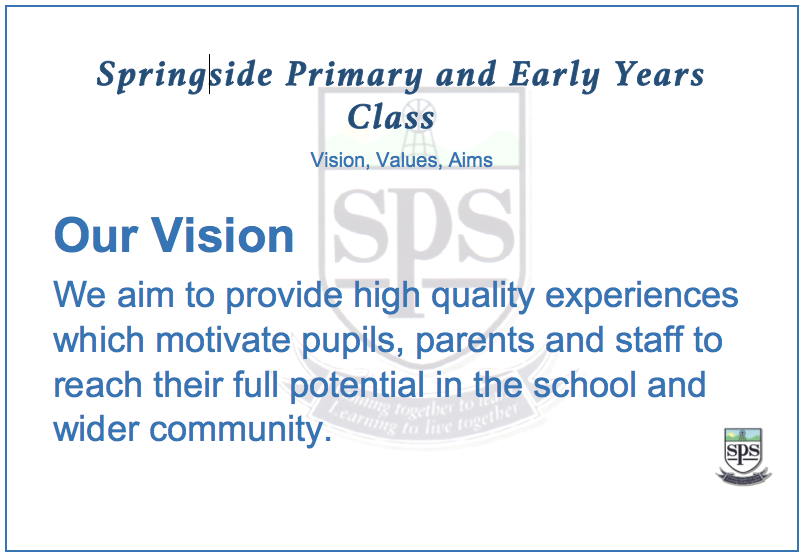 Vision, Values and Aims