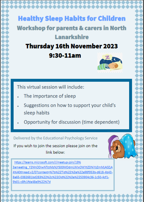 Healthy Sleep Habits for Children – Virtual Parental Workshop ...