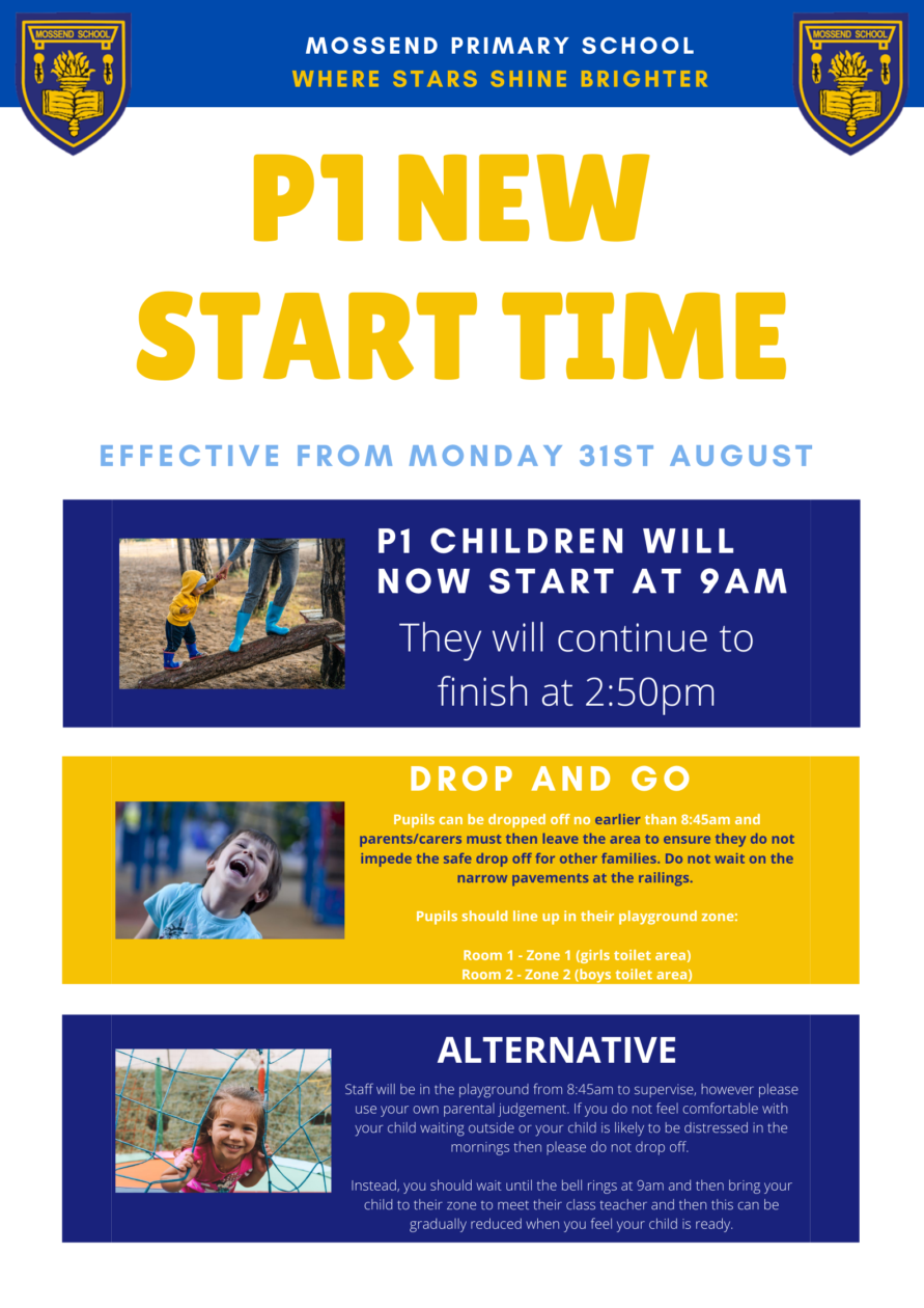 P1 Start Time – Effective 31st August 2020