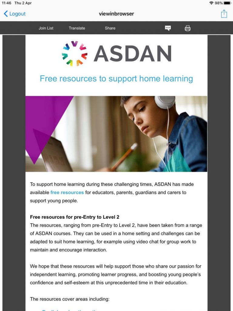 ASDAN – Free resources to support home learning. – Coltness High School
