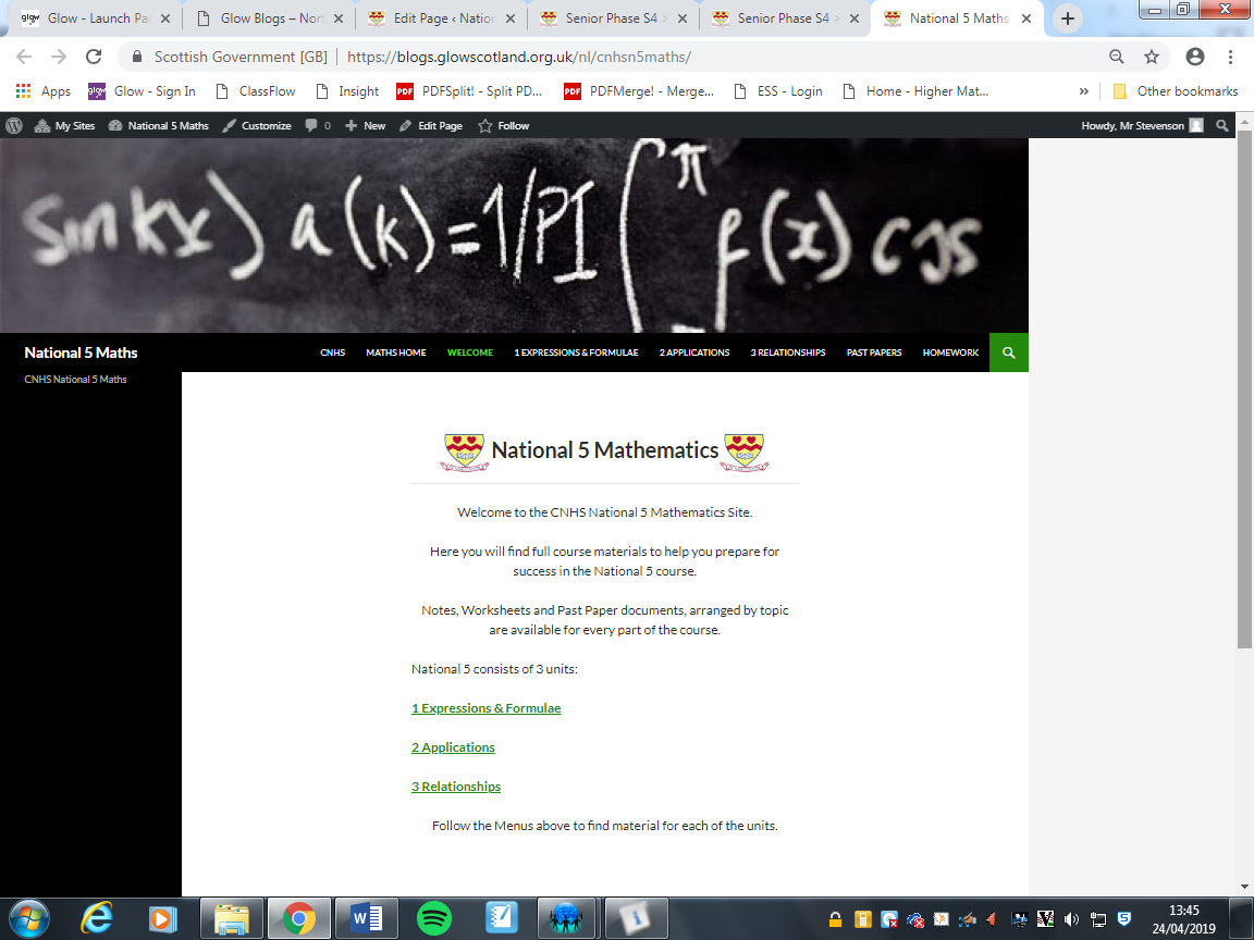 N5/Higher Maths Revision | Cardinal Newman High School