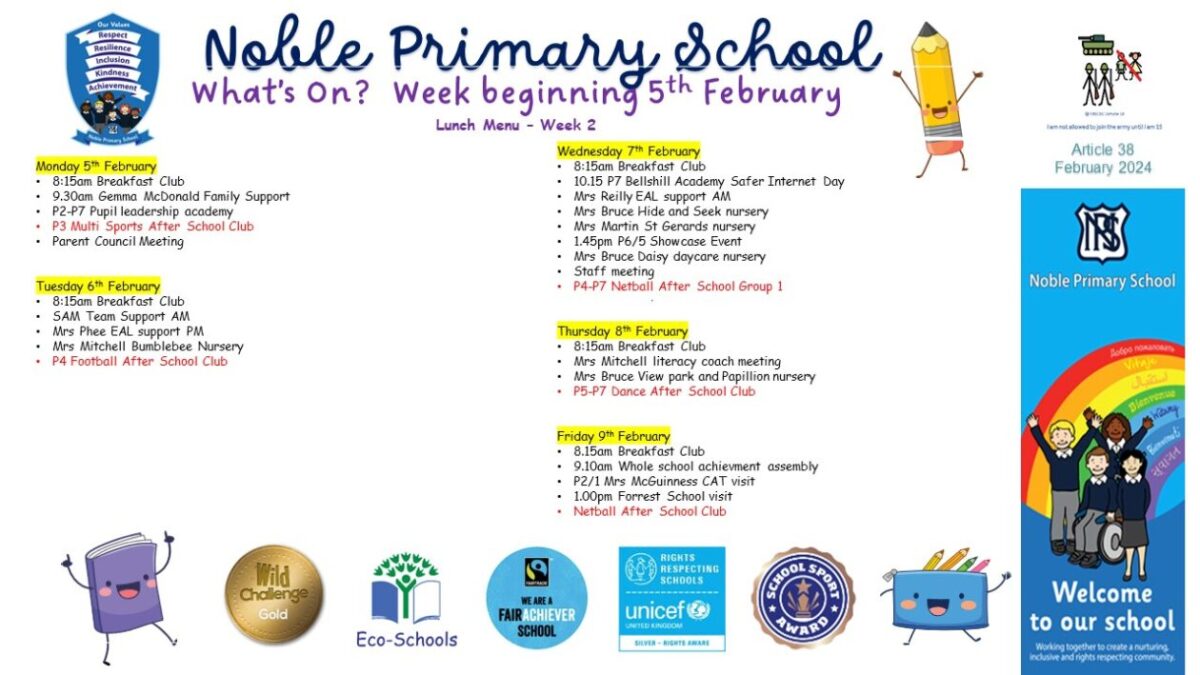 Welcome to Noble Primary School – Working together to create a ...
