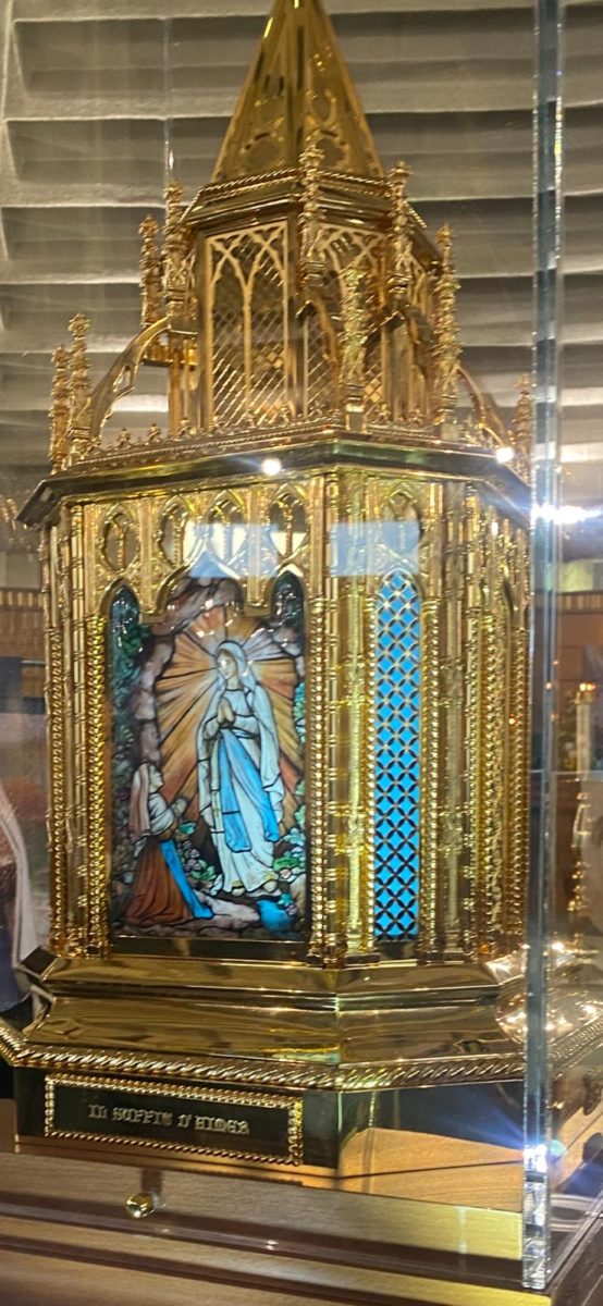 Cathedral pupils visit Carfin Grotto to venerate relics of St Bernadette