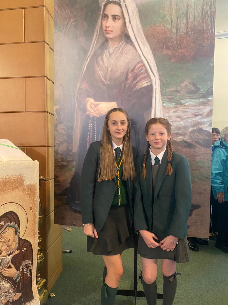 Cathedral pupils visit Carfin Grotto to venerate relics of St Bernadette