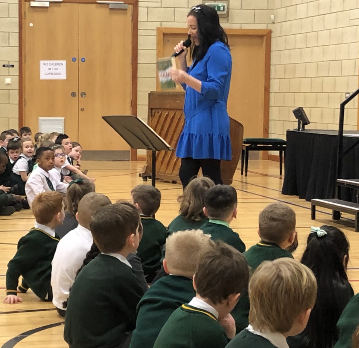 Mrs McCarthy first class teacher to give assembly book review