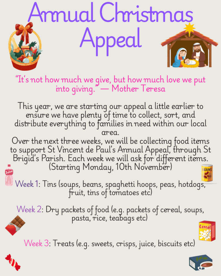 Annual Christmas Appeal | St. Brigid’s Primary. Newmains