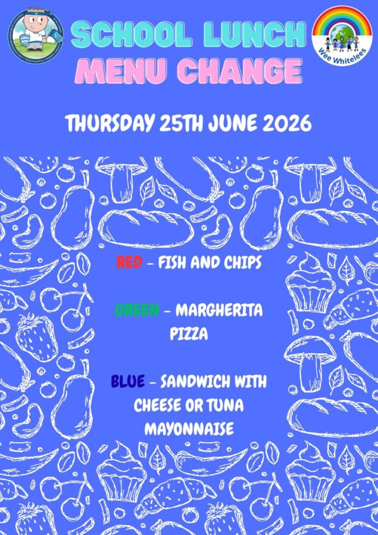 SCHOOL LUNCH MENU CHANGE | Whitelees Primary School