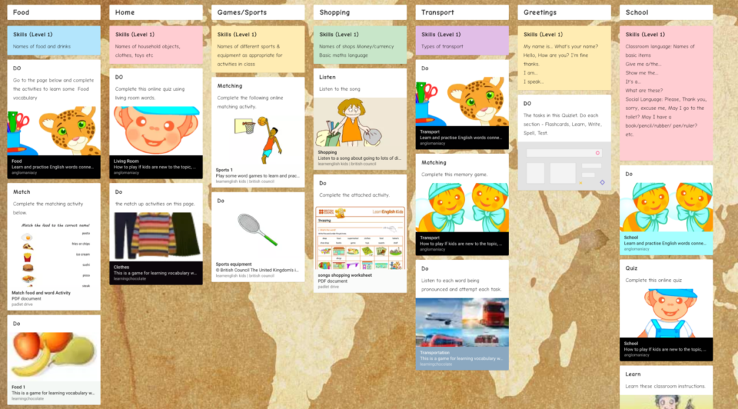 EAL Service Home learning Padlet | EAL Service PKC