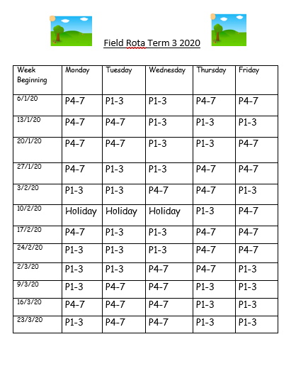 Field and Pitch Rota – Term 3 | Bishopton Primary School