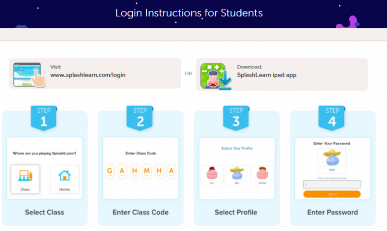 Splash Learn student login | Cochrane Castle Primary School