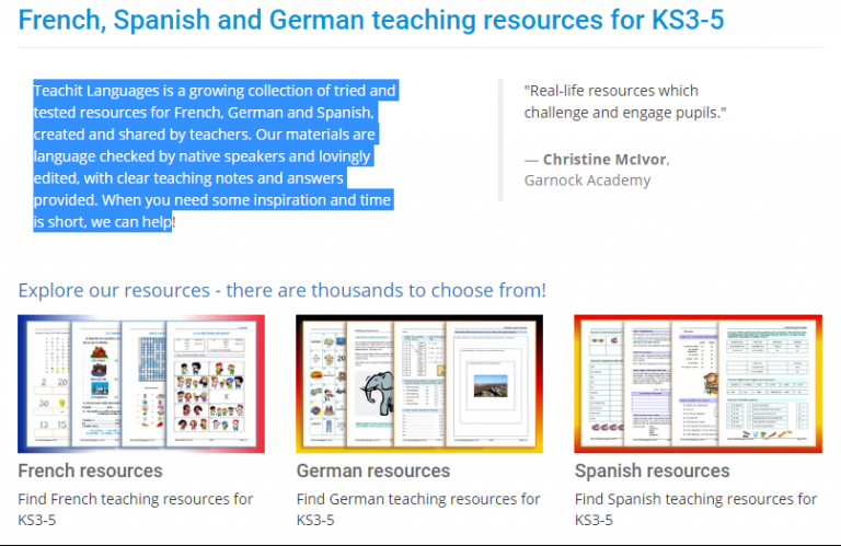 Modern Languages | Resources to Support Learning