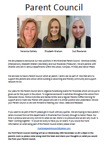 Riverbrae School Parent Council | Riverbrae School