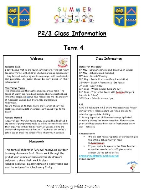 P2/3-Mrs Wilson | Grammar Primary School & Early Years Centre